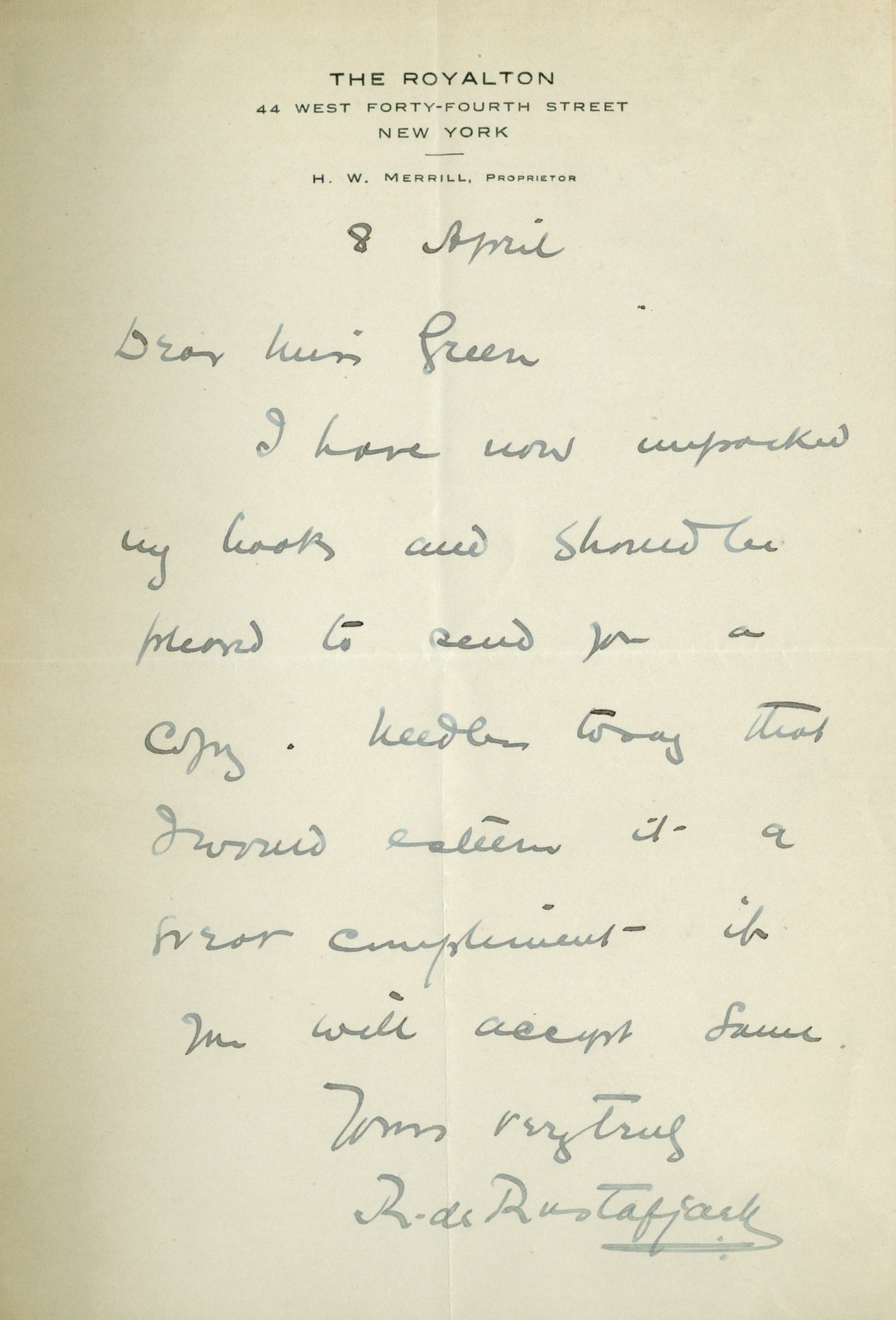 A Letter from Colonel Robert de Rustafjaell | Alin Suciu
